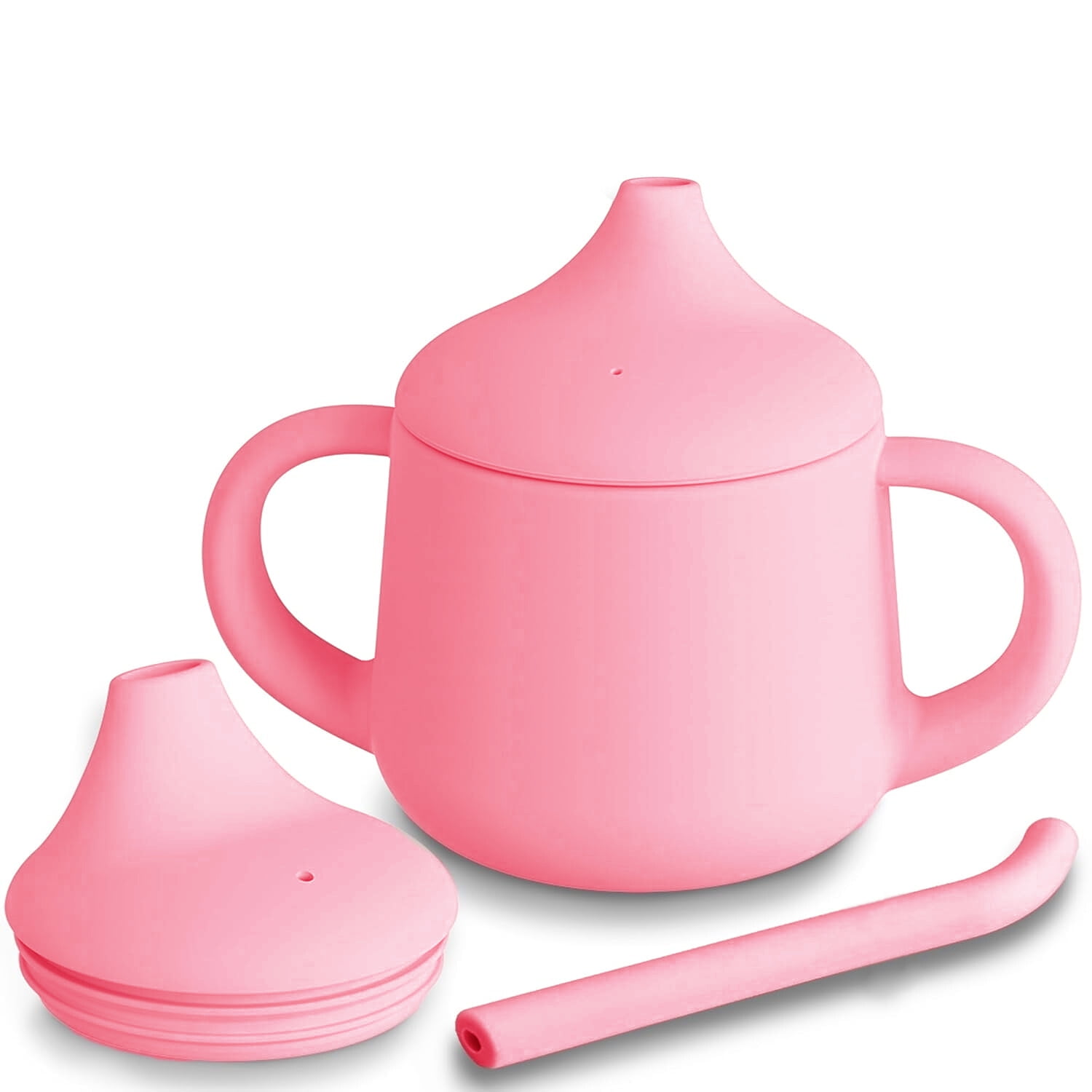 Sippy Cups 6 OZ, [3 in 1] Baby Cups, Shatterproof Silicone Straw Cup ...
