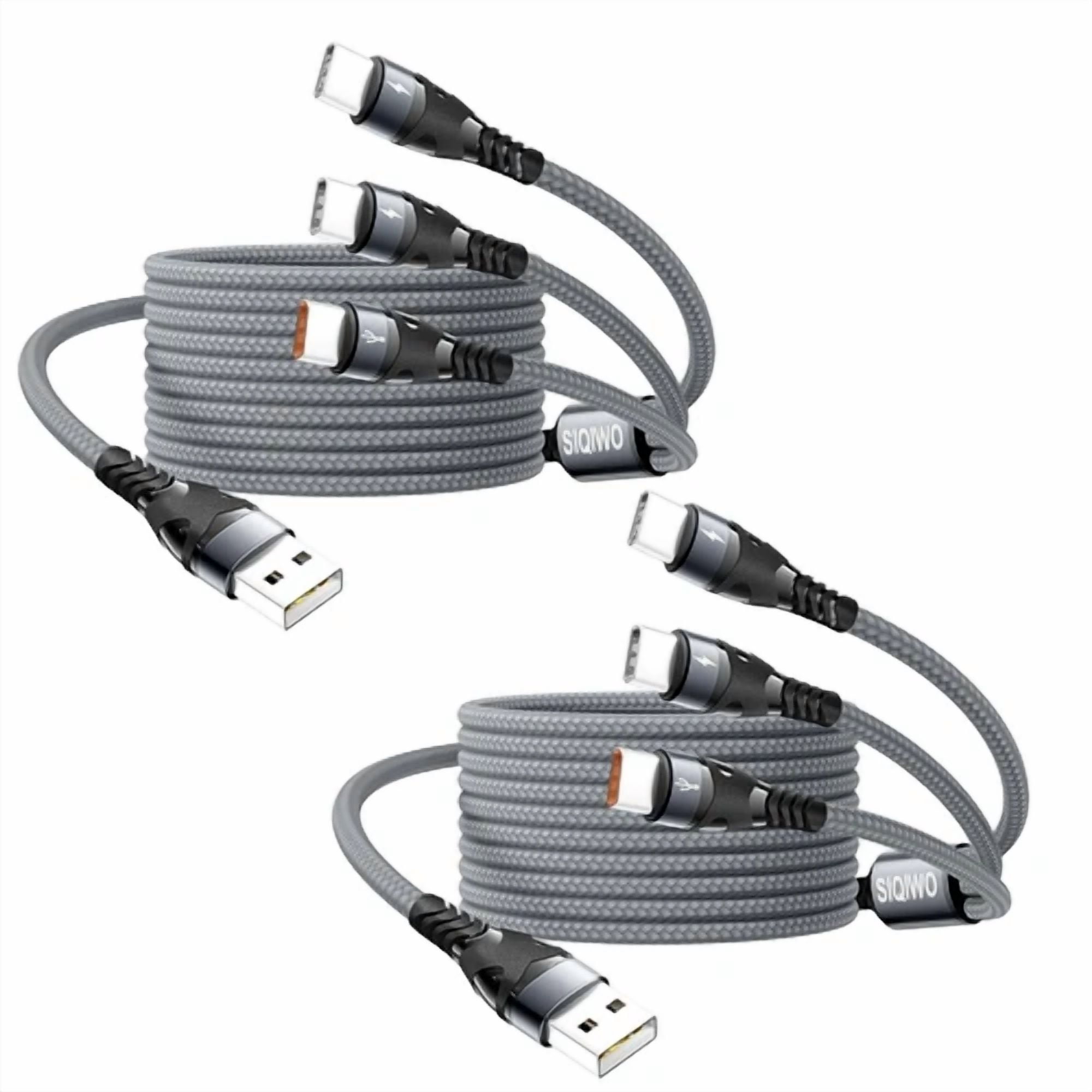 Siqiwo Usb C Cable [Qc 3.0/3.1A/2 Pack], 4Ft Multi C Splitter Cable ...