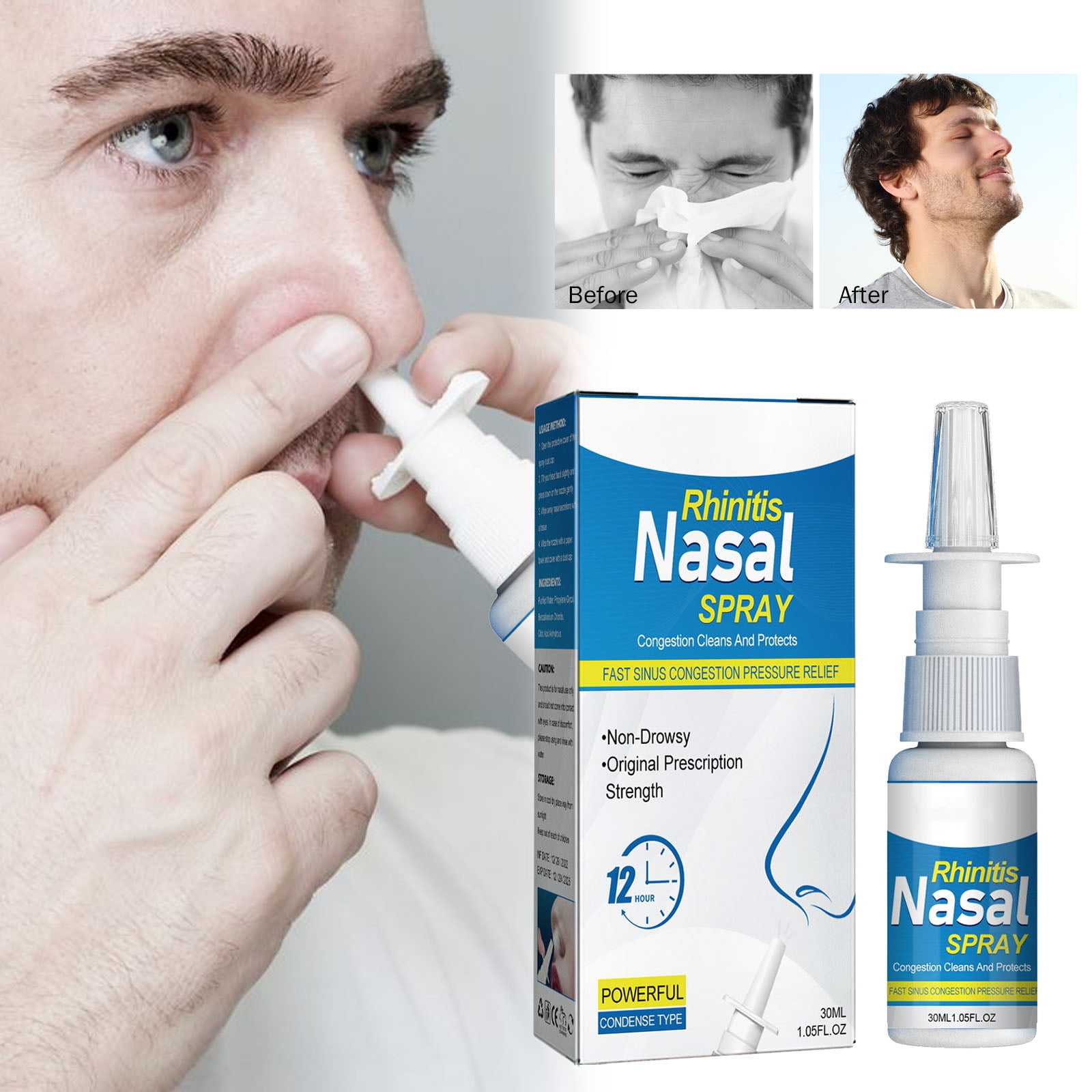 Siquannn 1pc Nasal Spray Adult Children Nasal Congestion Hsa Items ...