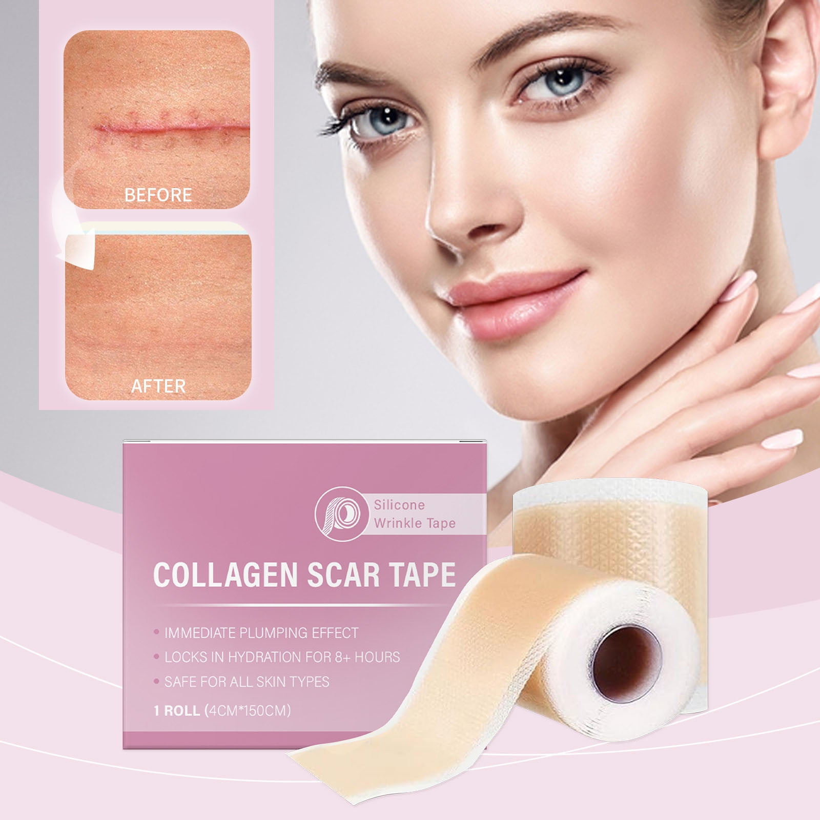 Siquannn LANISKA Collagen Scar Tape - Transparent Gel Patches for Scars ...