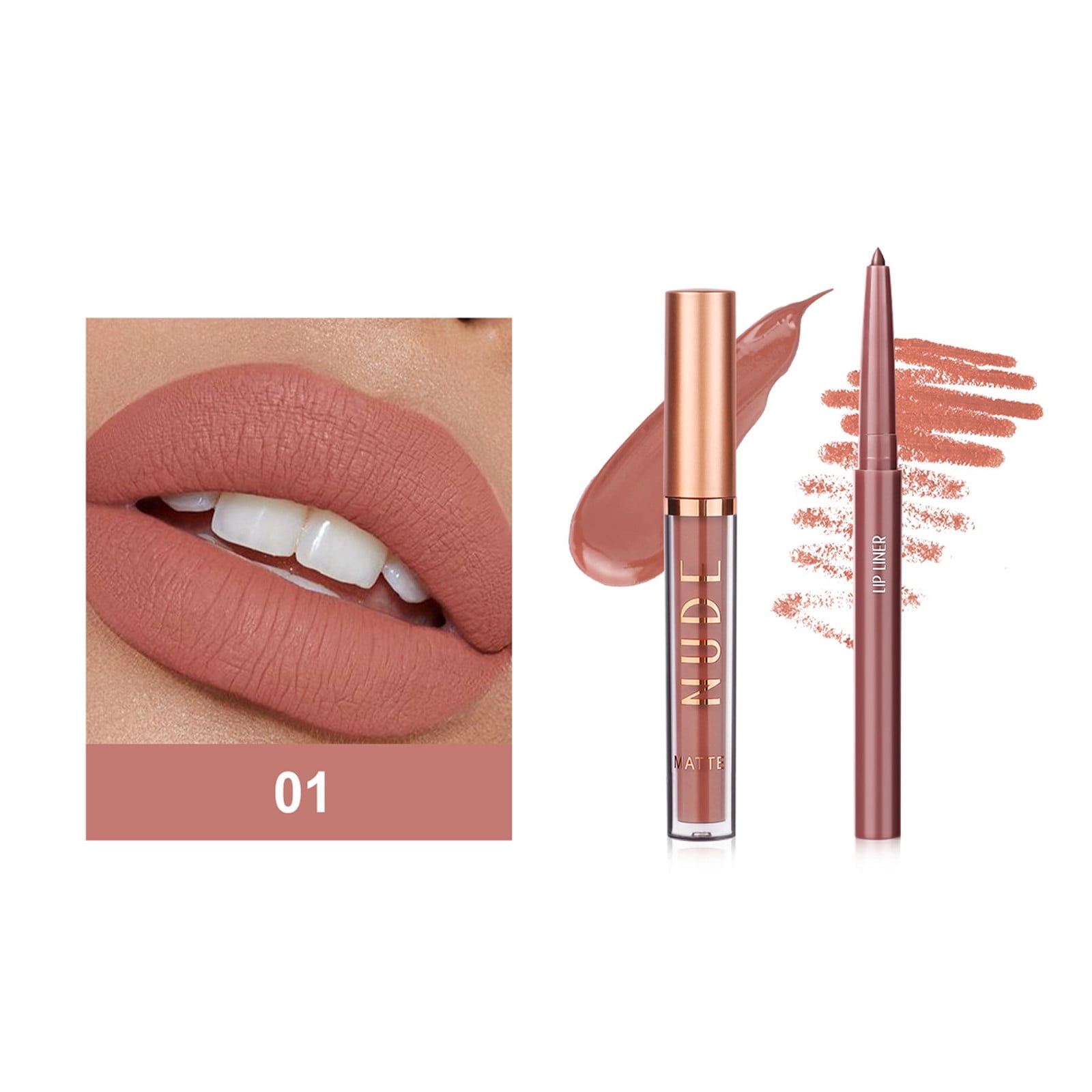 Siquannn Lipstick And Lip Liner Set Lipsticks One Dollar Gold Lipstick ...