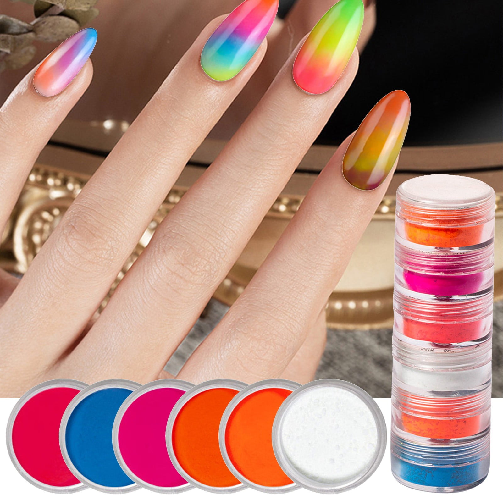 Siquannn Nail Design Polish Dip Polish Set Glitter Nail Tips Set Vegan ...