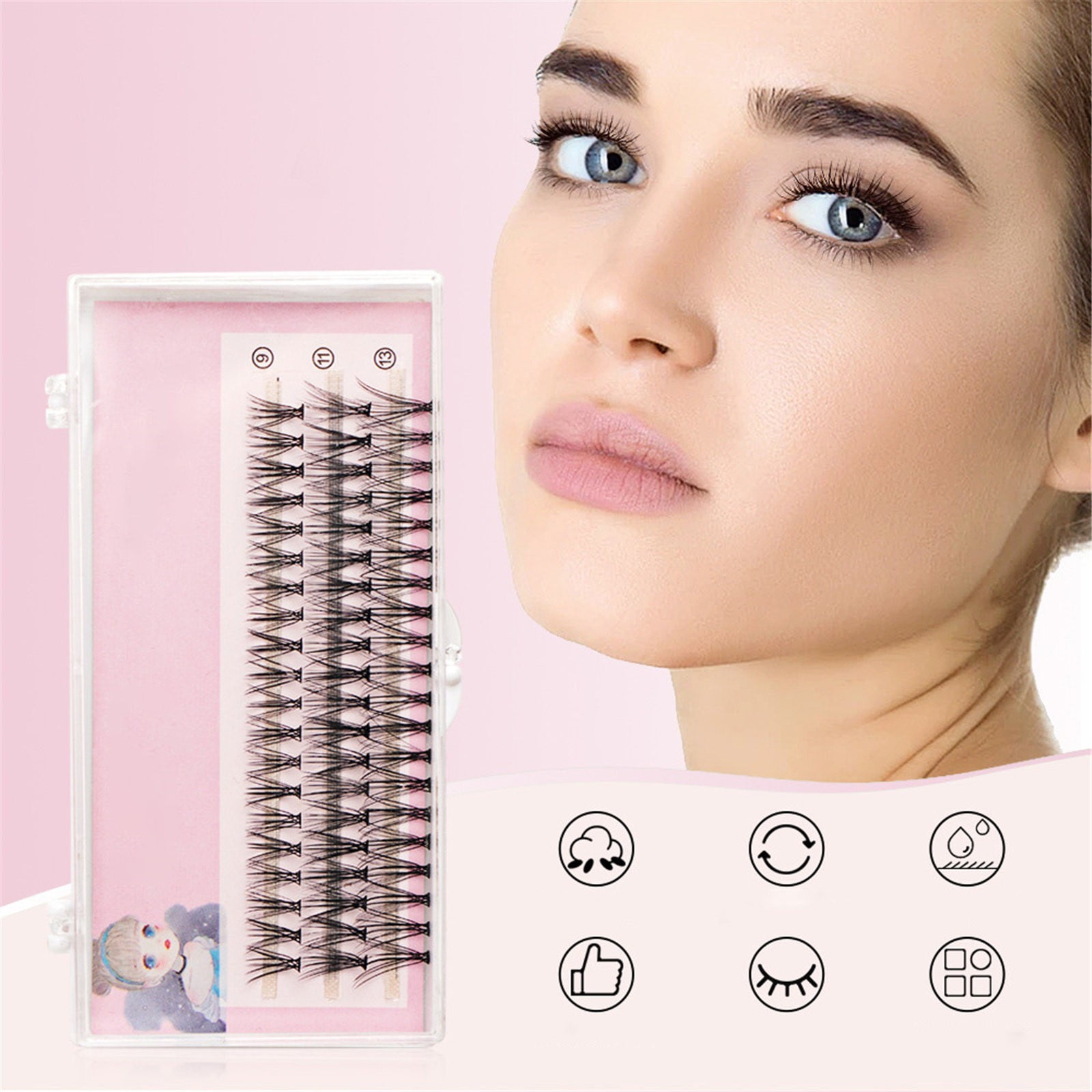 Siquannn Lashes Clusters Kit Veyes Lash Remover For Lash Extensions ...
