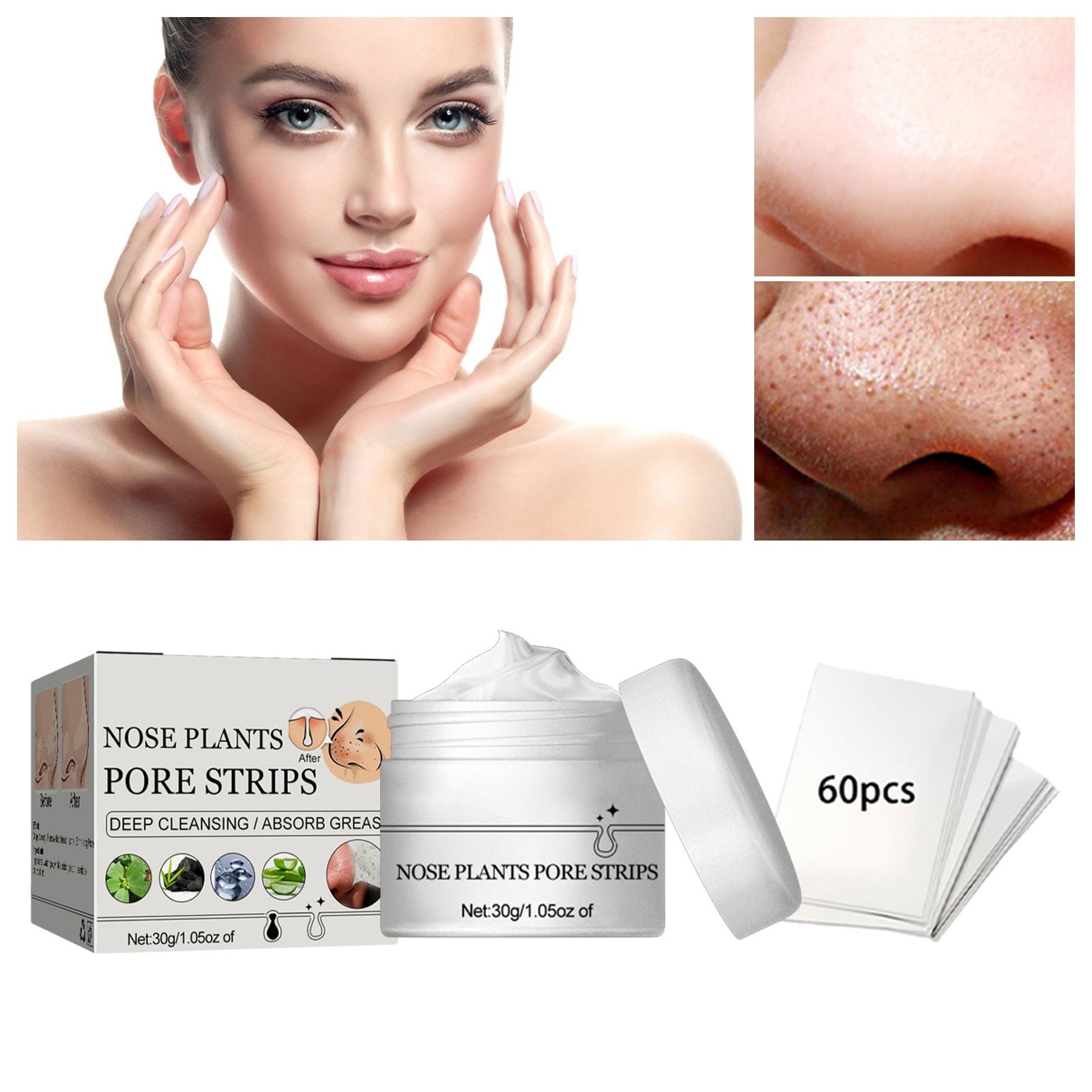 Siquannn Nose Strips Cleansing Skin 1004 Depology Face Wax Strips Face ...