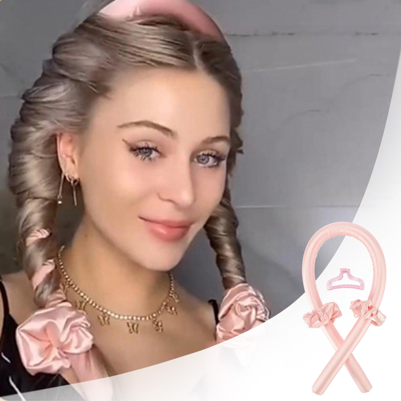 Siquannnn Curling Rod Headband Curl Ribbon Head Band No Heat Curls Silk ...