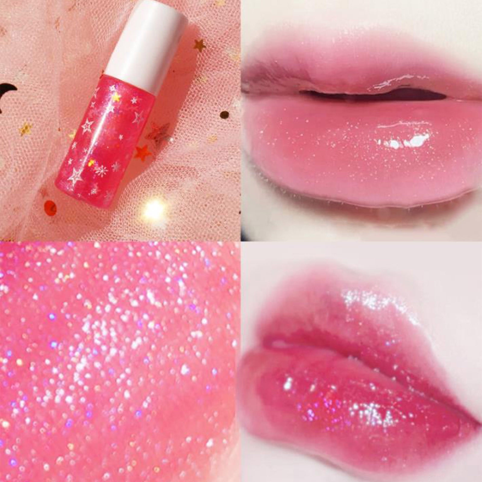 Siquannnn Pearlescent Lip Gloss Glitter Lip Glaze Hydrating ...