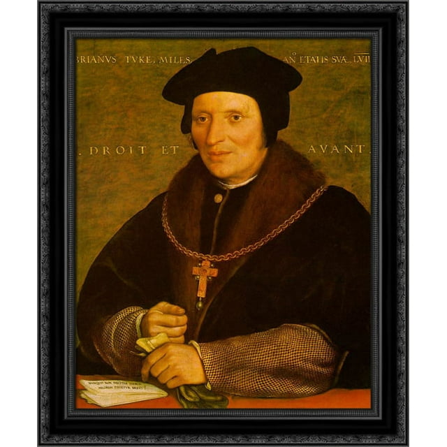 Sir Brian Tuke 20x23 Black Ornate Wood Framed Canvas Art by Holbein ...