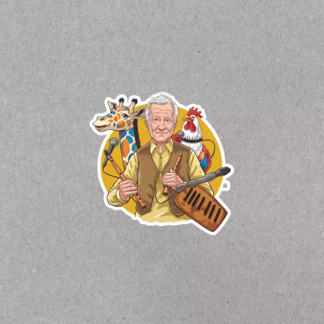 Sir David Attenborough Cartoon Sticker: Broadcaster, Naturalist, And ...