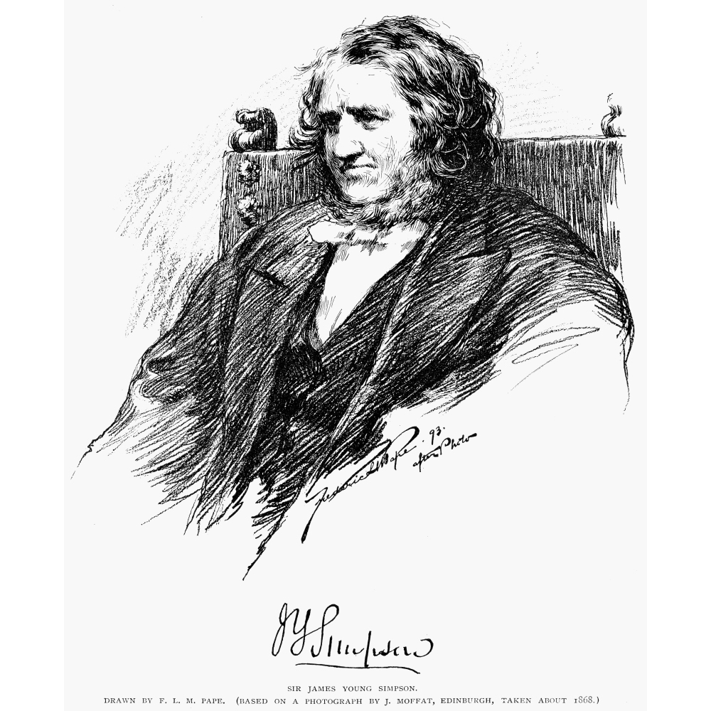 Sir James Young Simpson N(1811-1870). Scottish Physician. Drawing 1893 ...