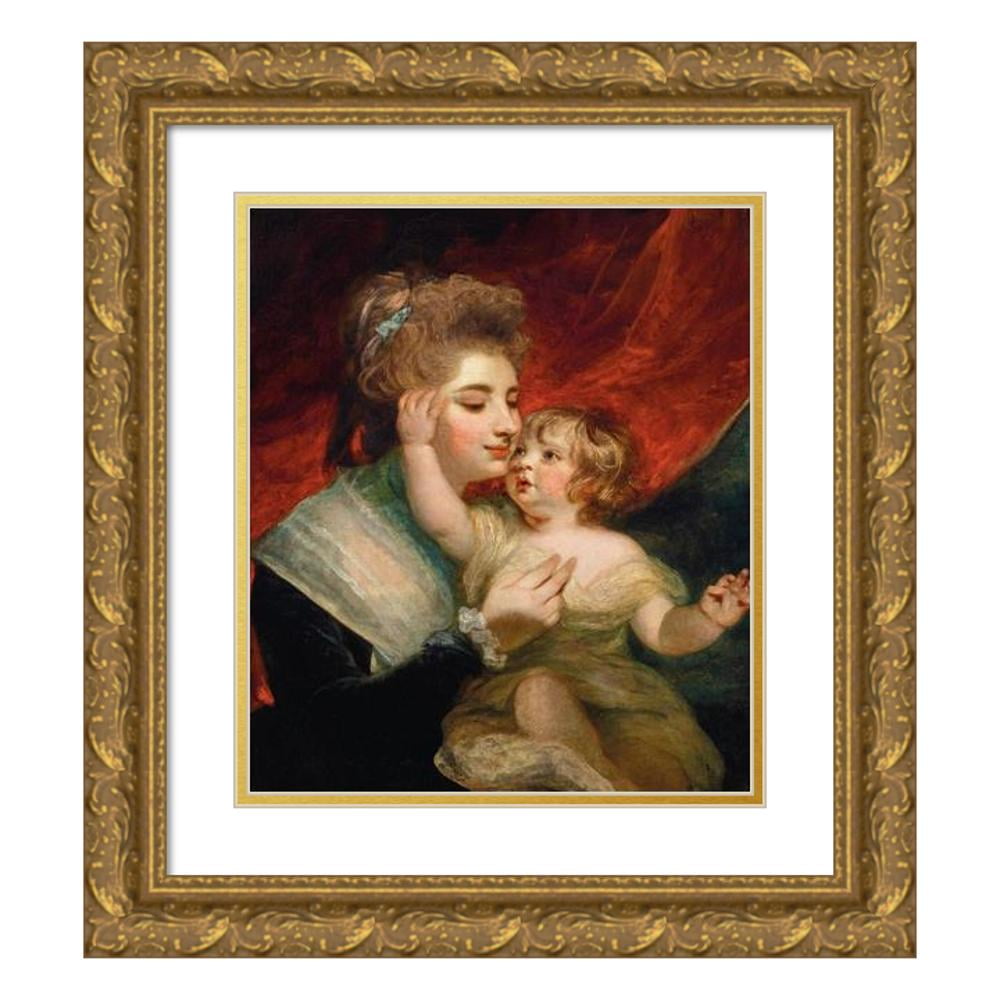 Sir Joshua Reynolds 15x17 Gold Ornate Wood Frame and Double Matted ...