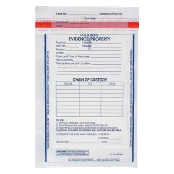 Sirchie Integrity Evidence Bag, 7.5x10.5", 100 Per Pack - Walmart.com