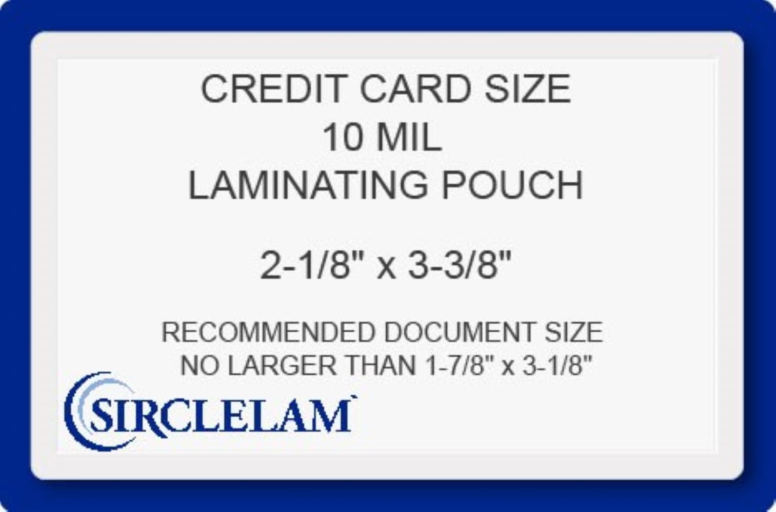 SircleLam 10 Mil Laminating Pouches, Box Set, 2-1/8" x 3-3/8", 100 ...