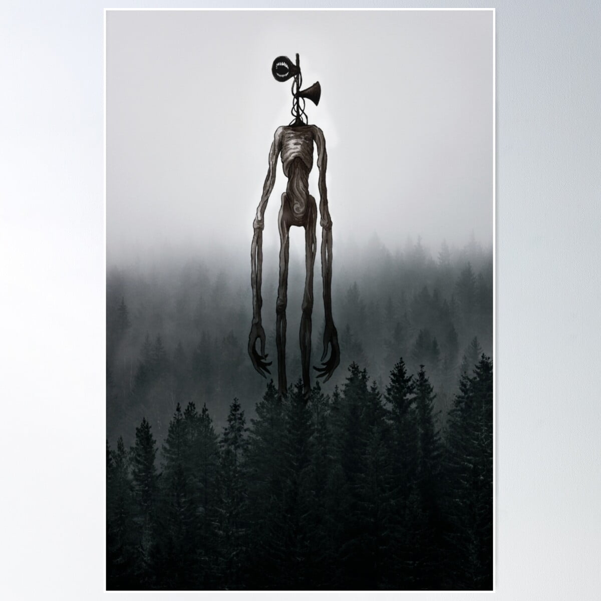 Siren Head In Pine Forest Poster Wall Art Modern Wall Decor For Living ...