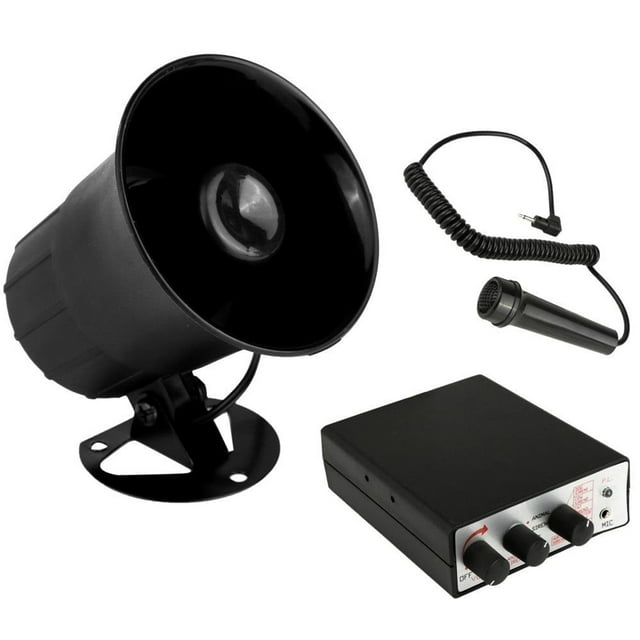 Siren Horn Speaker System with Handheld PA Microphone - Walmart.com