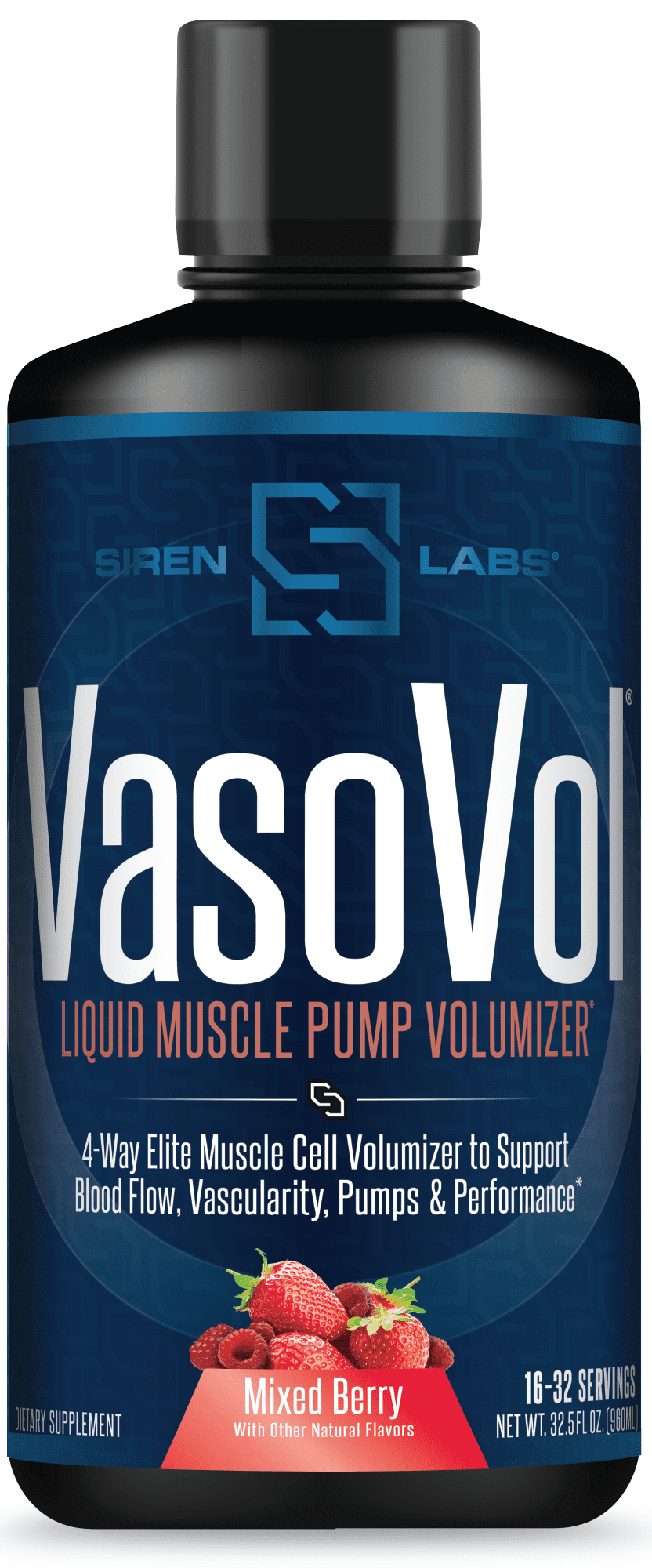 Siren Labs Vaso-VOL Liquid Muscle Pump Volumizer with Agmatine Sulfate ...