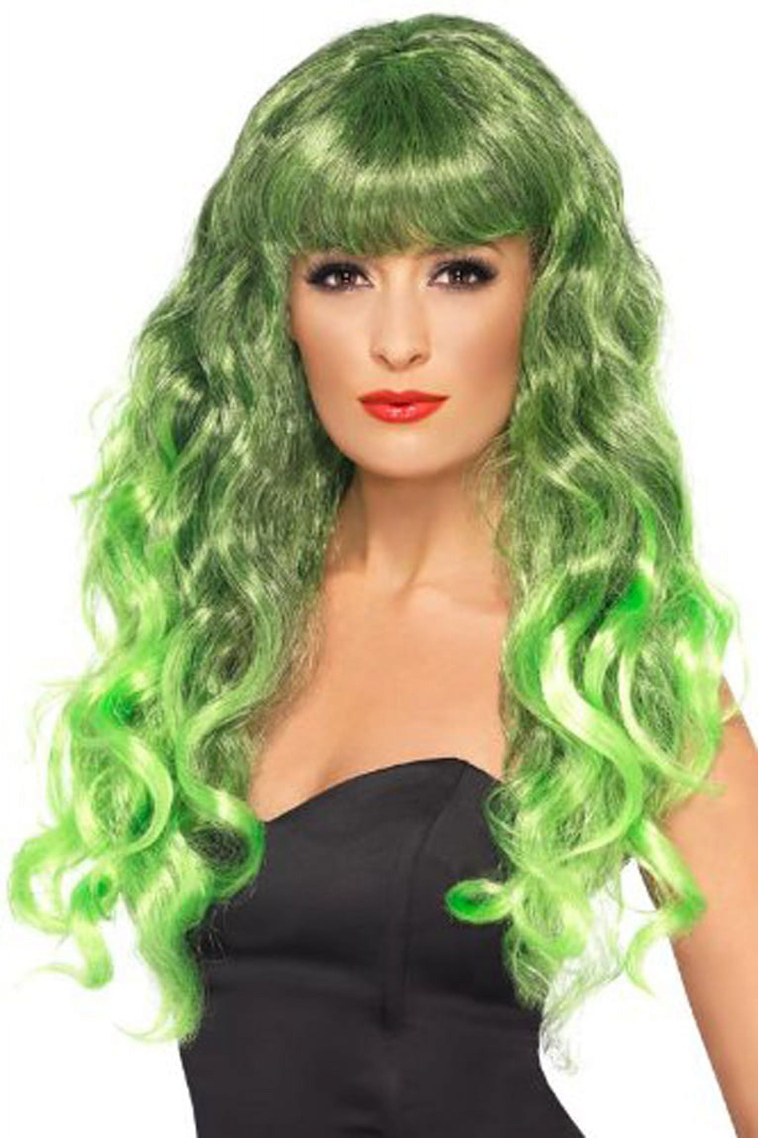 Siren Wig Adult Green Ladies Wigs One Size Female Fancy Dress Party ...