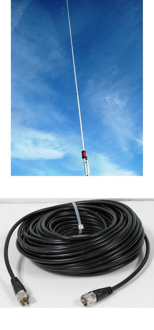 Sirio Gain-Master 5/8 Wave CB/10M Antenna with 75 FT RG8X Coax Cable ...