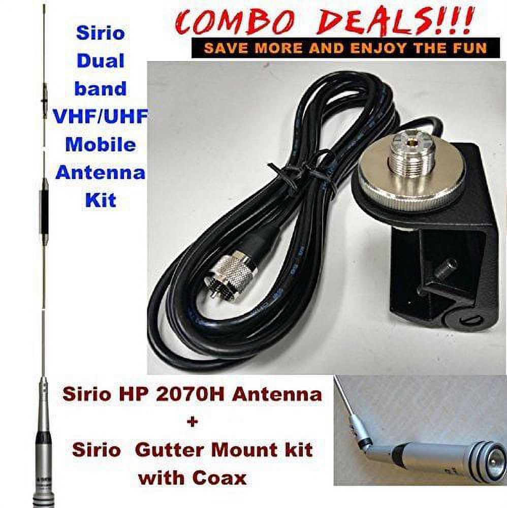 Sirio HP 2070H VHF/UHF Dual Band Mobile antenna with Gutter Mount Kit ...