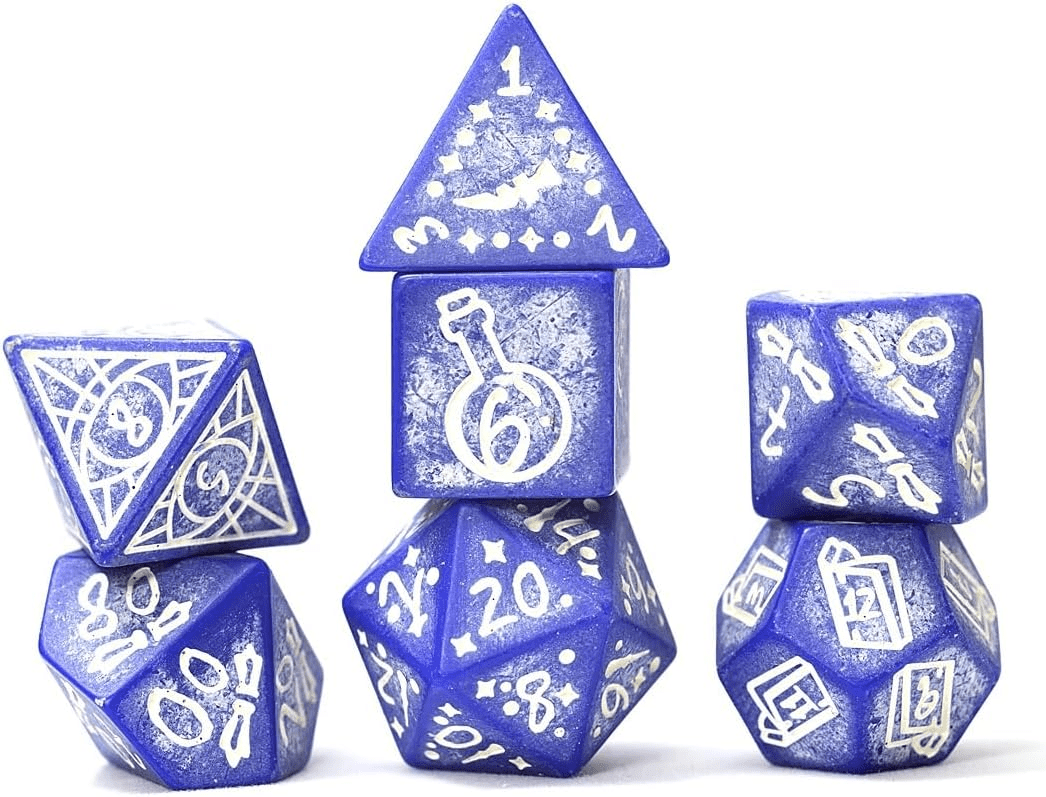 Sirius Dice: 7-Piece Polyhedral Dice Set - Illusory Stone: Purple Agate ...