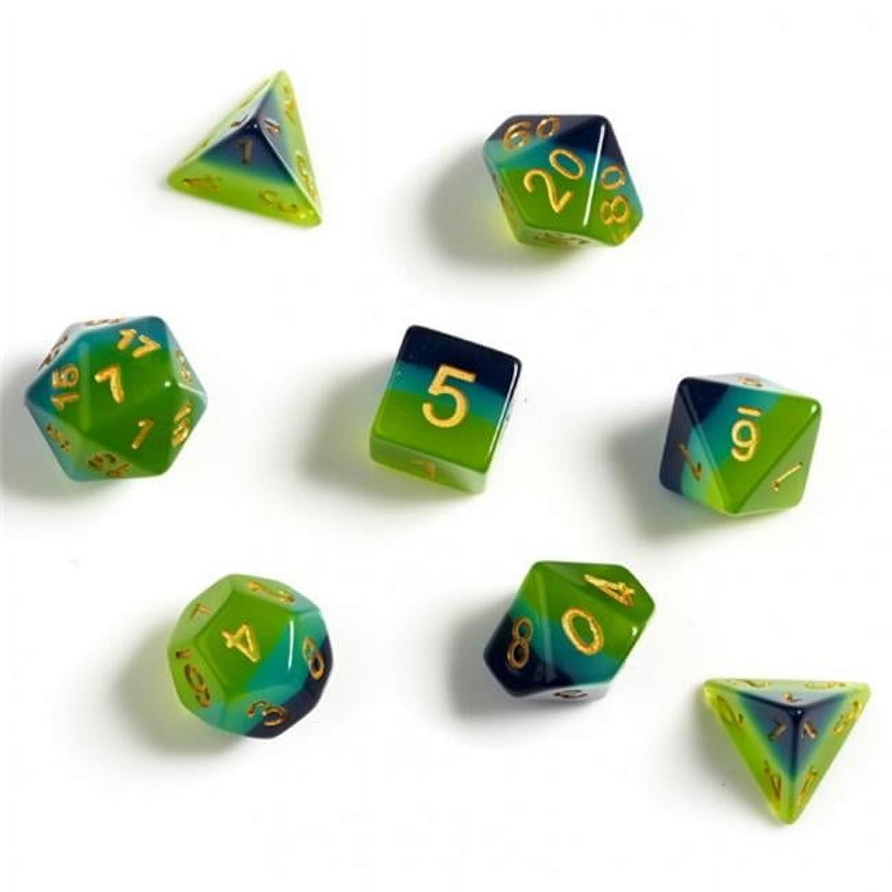 Sirius Dice SDZ000205 Sirius Dice - Translucent Green, Blue & Gold ...
