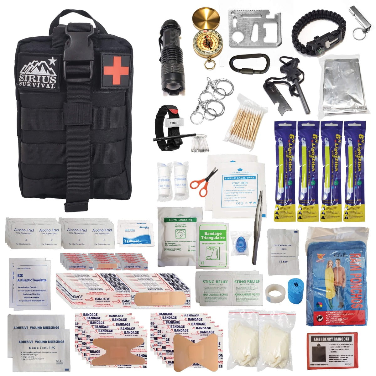 Sirius Premium 250pc Survival & First Aid Kit - Outdoor Gear for ...