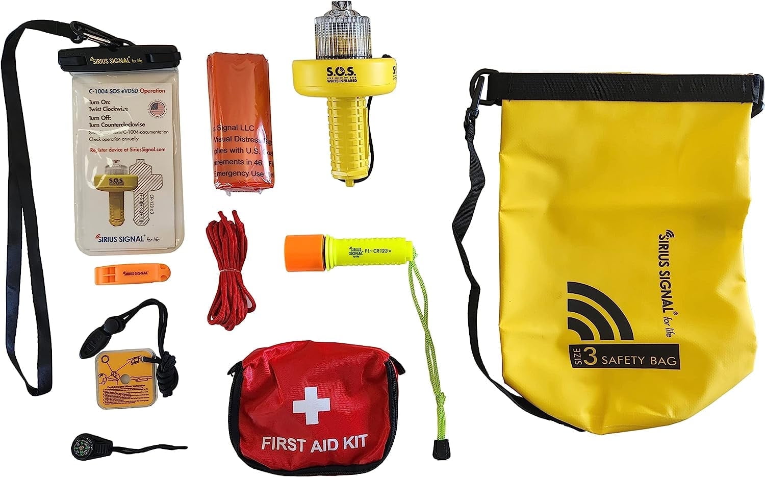Sirius Signal SB-3L Boating Safety and Emergency SOS Dry Bag Kit for ...