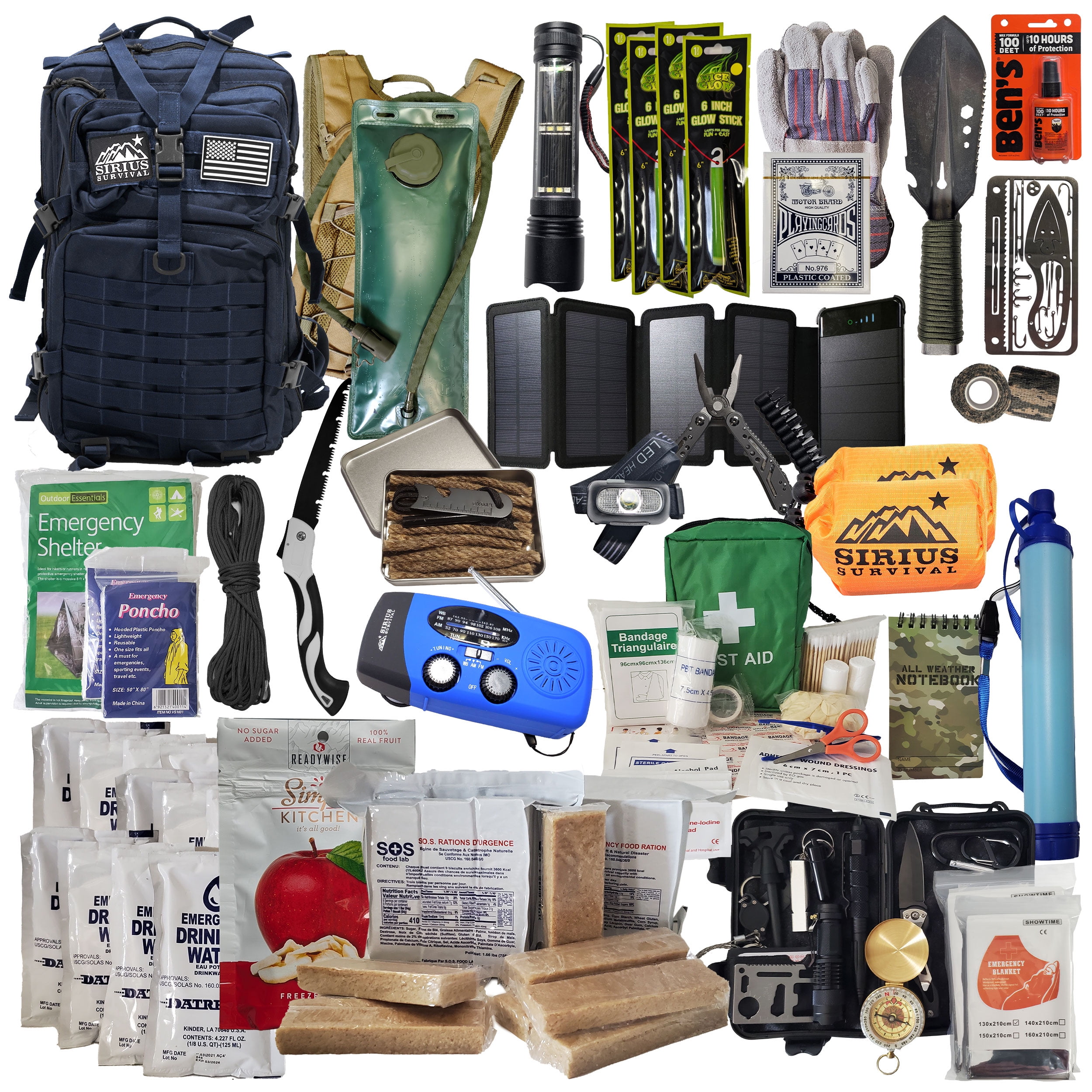 Sirius Survival Bug Out Bag - Premium Bugout Backpack Pre-Packed ...