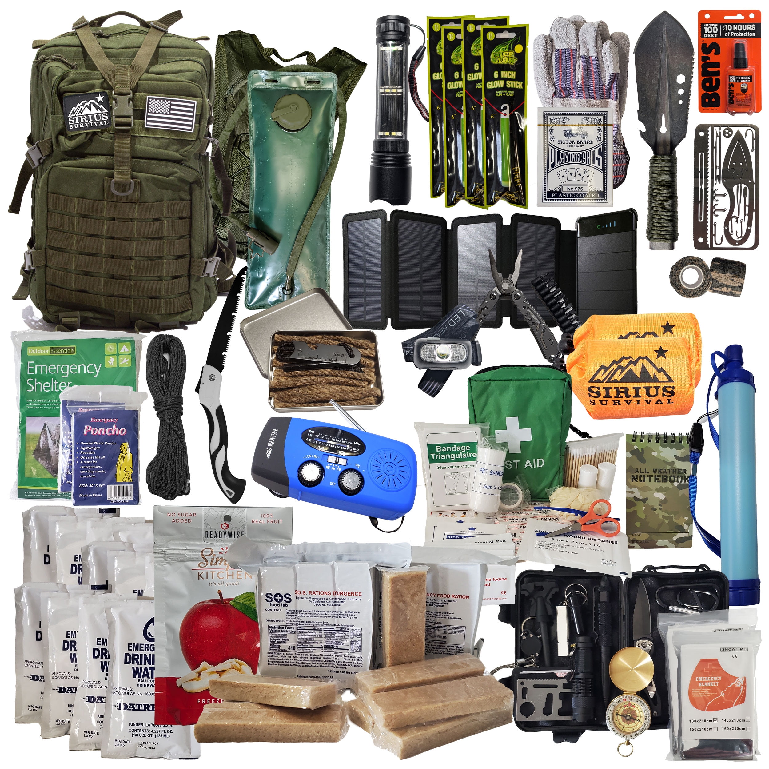 Sirius Survival Bug Out Bag - Premium Bugout Backpack Pre-Packed ...