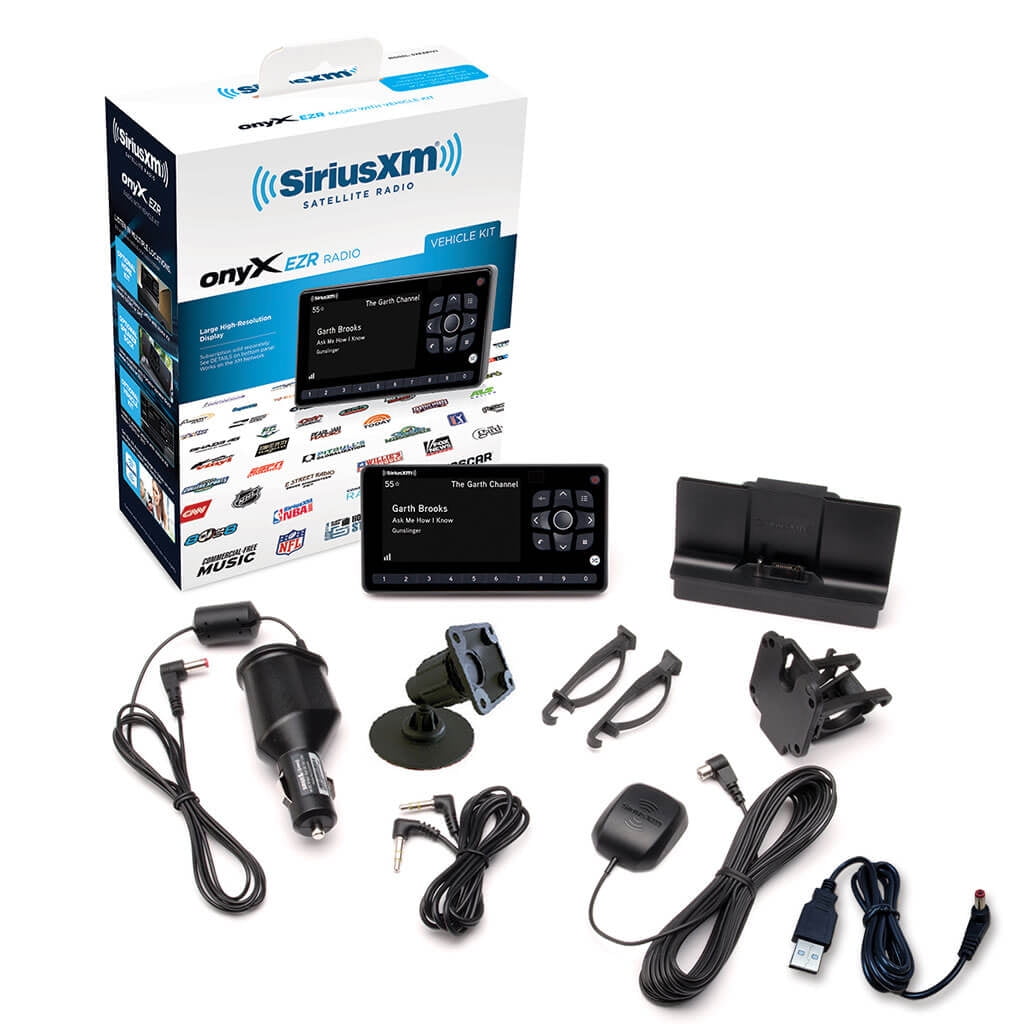 Sirius XM Onyx EZR Portable Digital Radio Receiver with Vehicle Kit and USB Power Cable ...