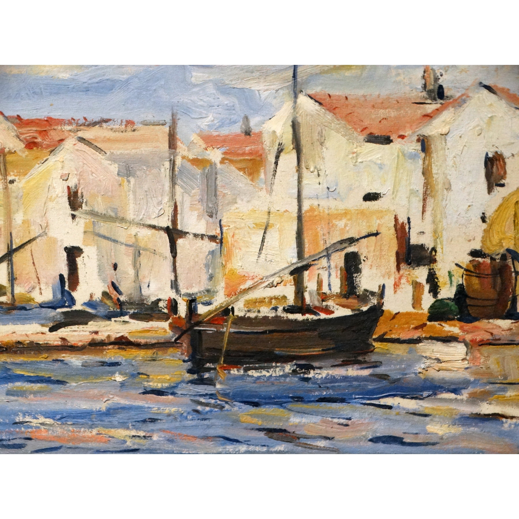 Sirk Ship Harbour Boat Painting Extra Large Art Print Wall Mural Poster ...