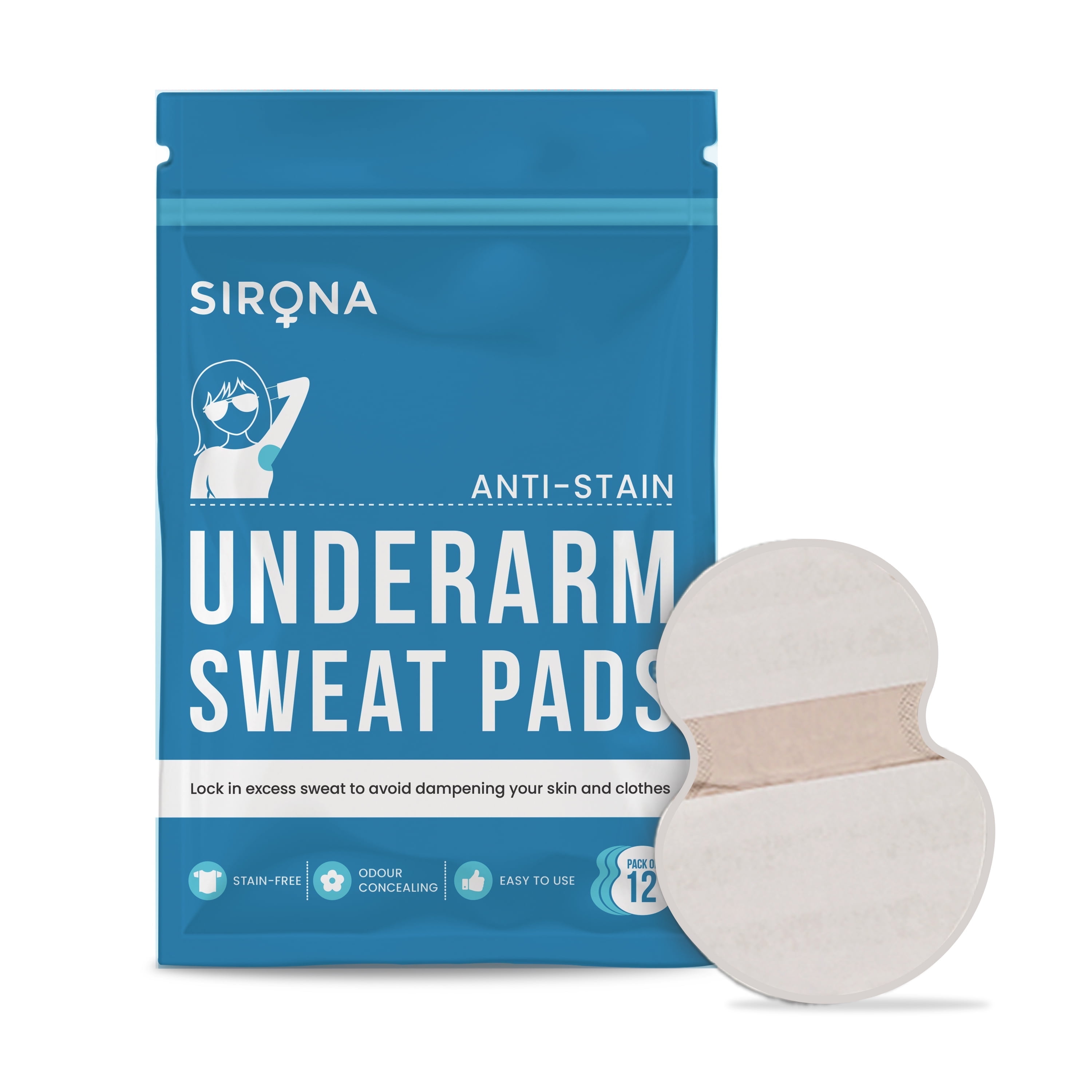 Sirona Disposable Underarm Sweat Pads -12 Pads - Walmart.com