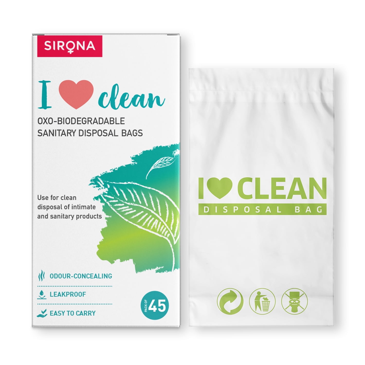 Sirona Sanitary Disposable Bags, 45 Bags, Convenient for Tampons ...