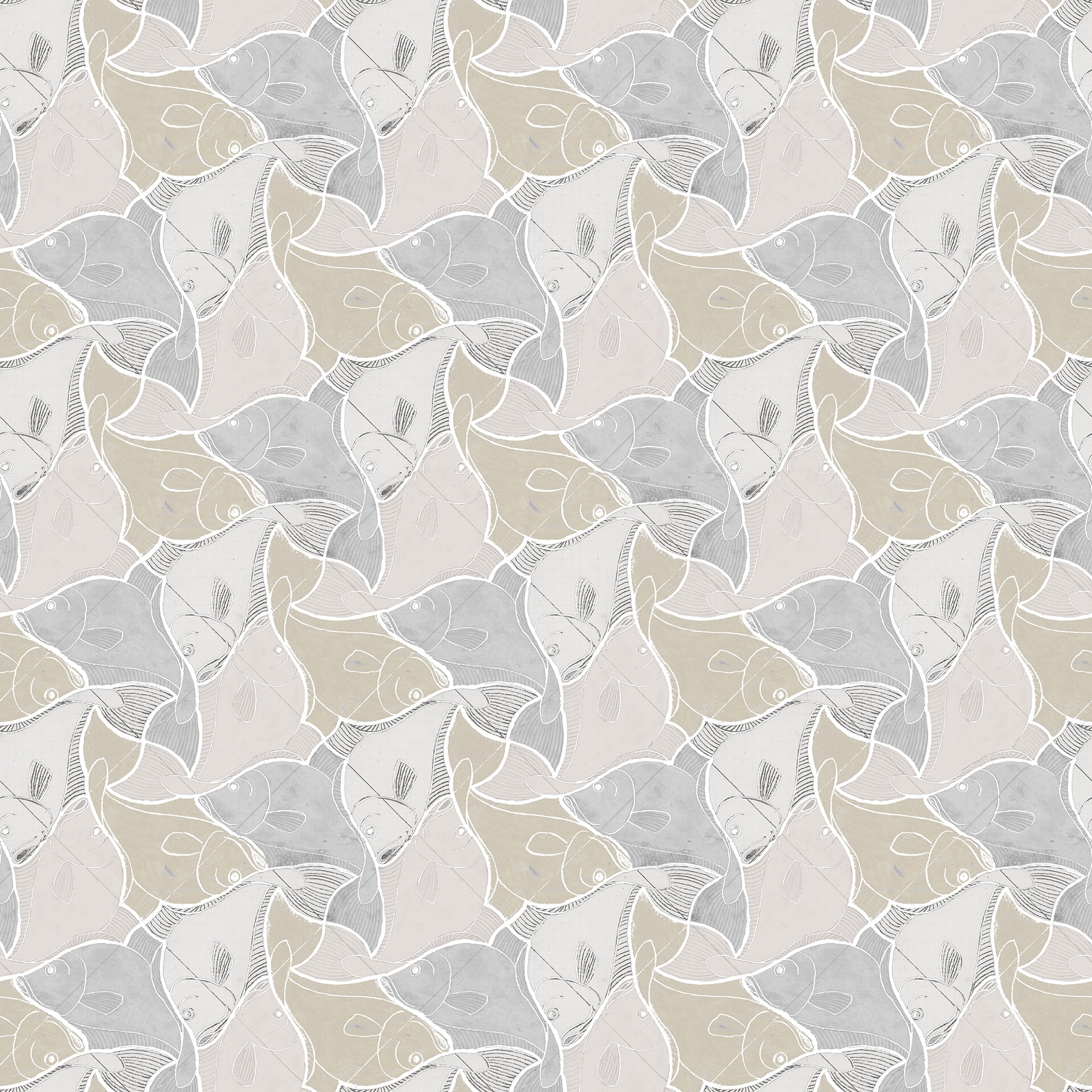 Sirpi Katya Grey Fish Wallpaper - Walmart.com