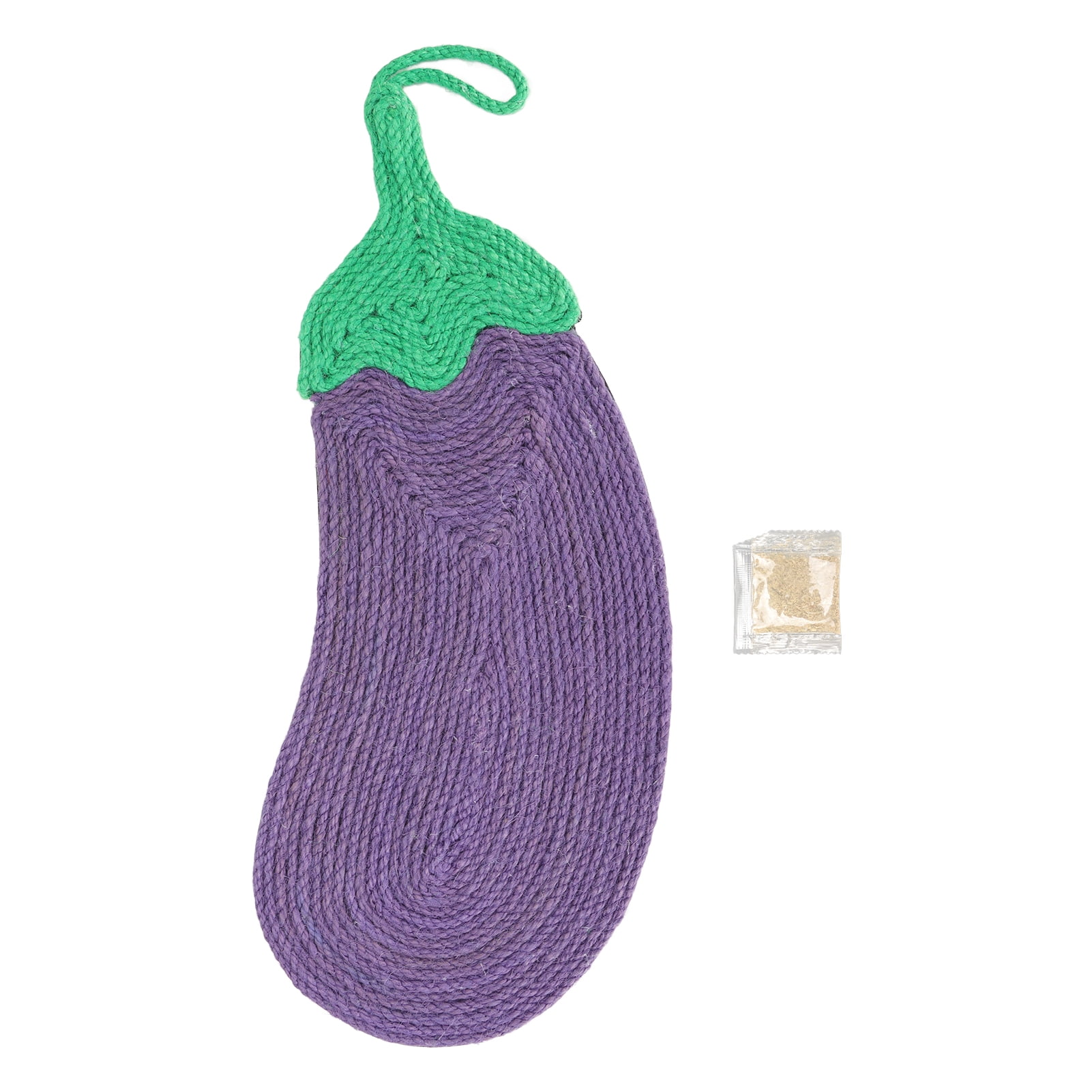 Sisal Cat Scratch Pad Eggplant Shape Prevent Slip Thick Kitten Scratcher Mat Rug For Floor Table