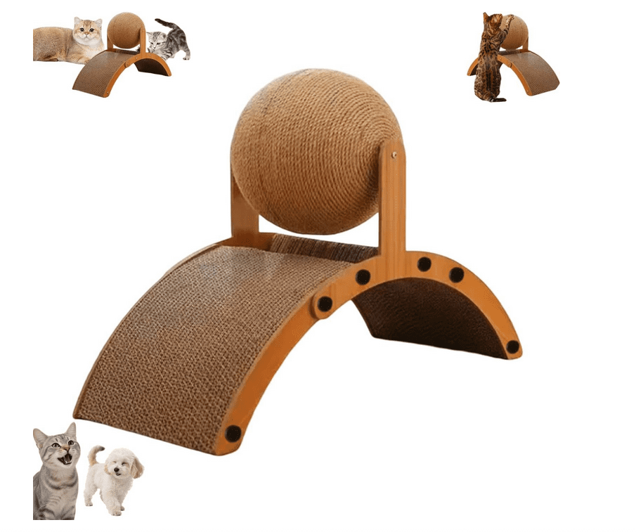 Sisal Cat Scratching Ball Toy, Interactive Cat Scratcher Board with ...