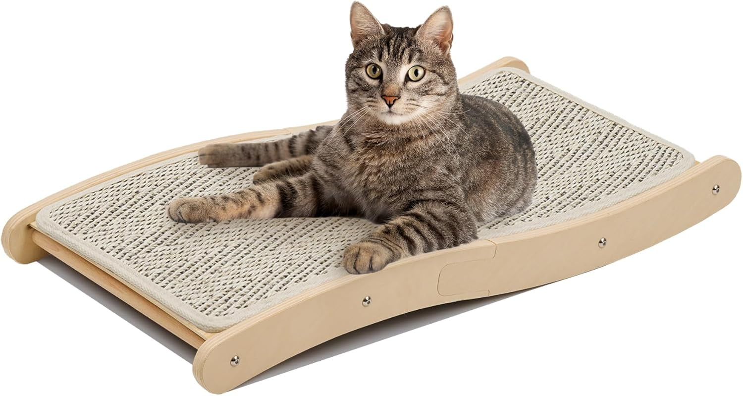 Sisal Cat Scratching Board, Curved Sisal Cat Scratcher, Large Indoor ...