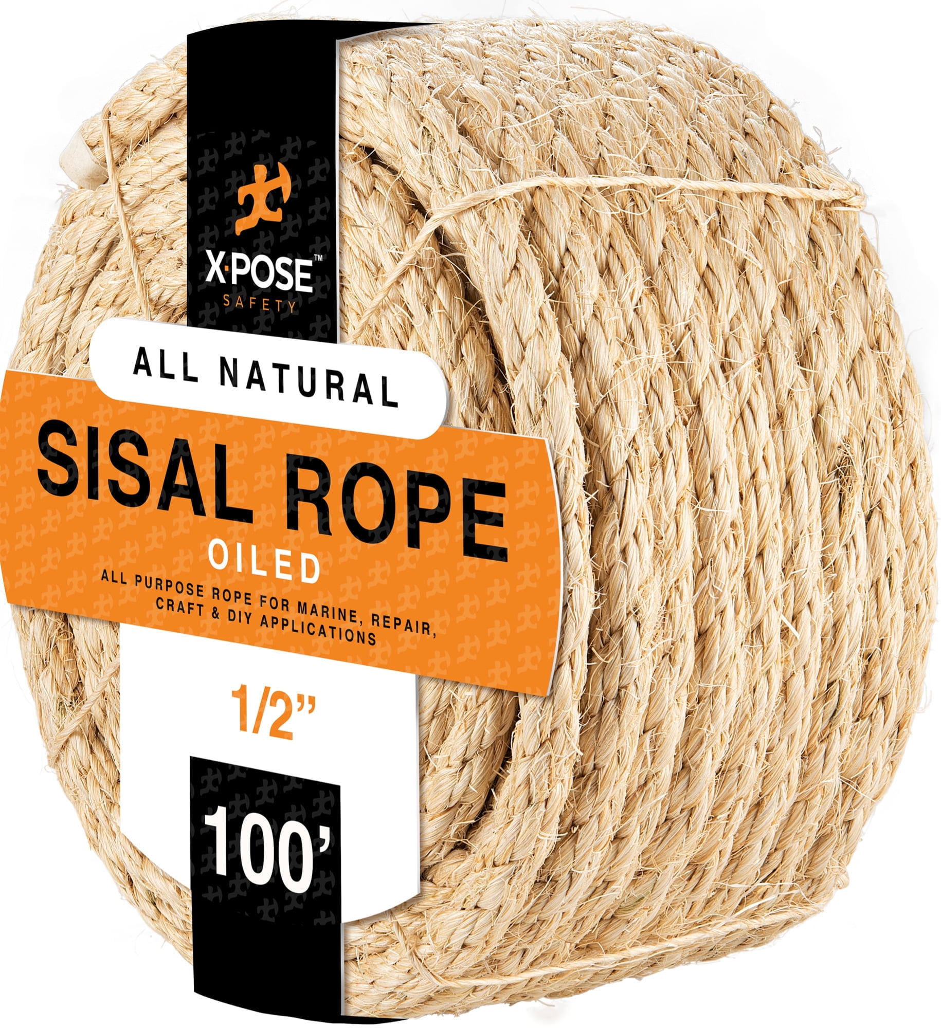 Sisal Rope - 1/2 Inch Thick Rope - 100 Ft Rope - Heavy Duty Durable ...