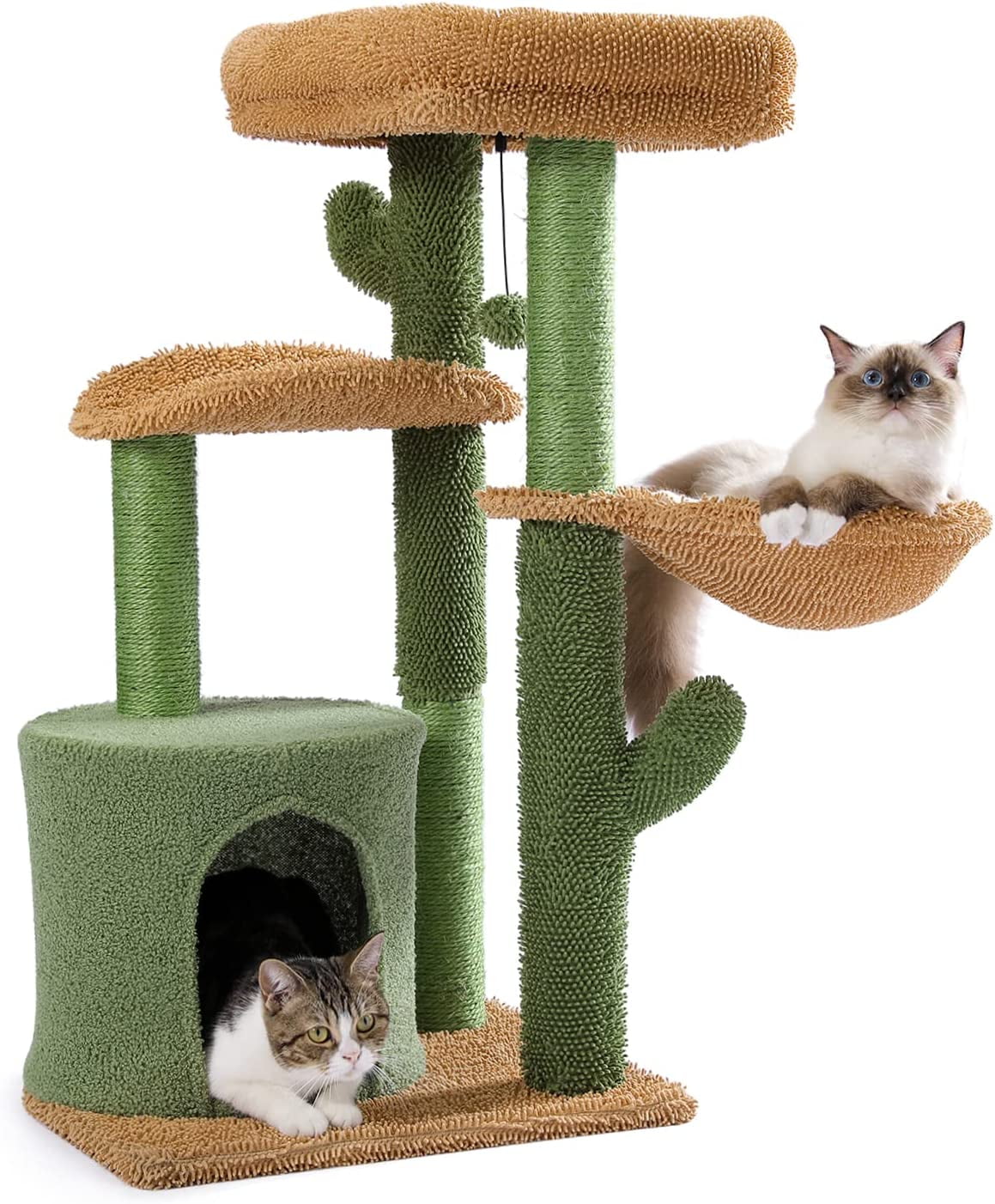Sisal Rope Cactus Cat Climb Tree Cat Tower Multi-Level Large Cat Tower ...