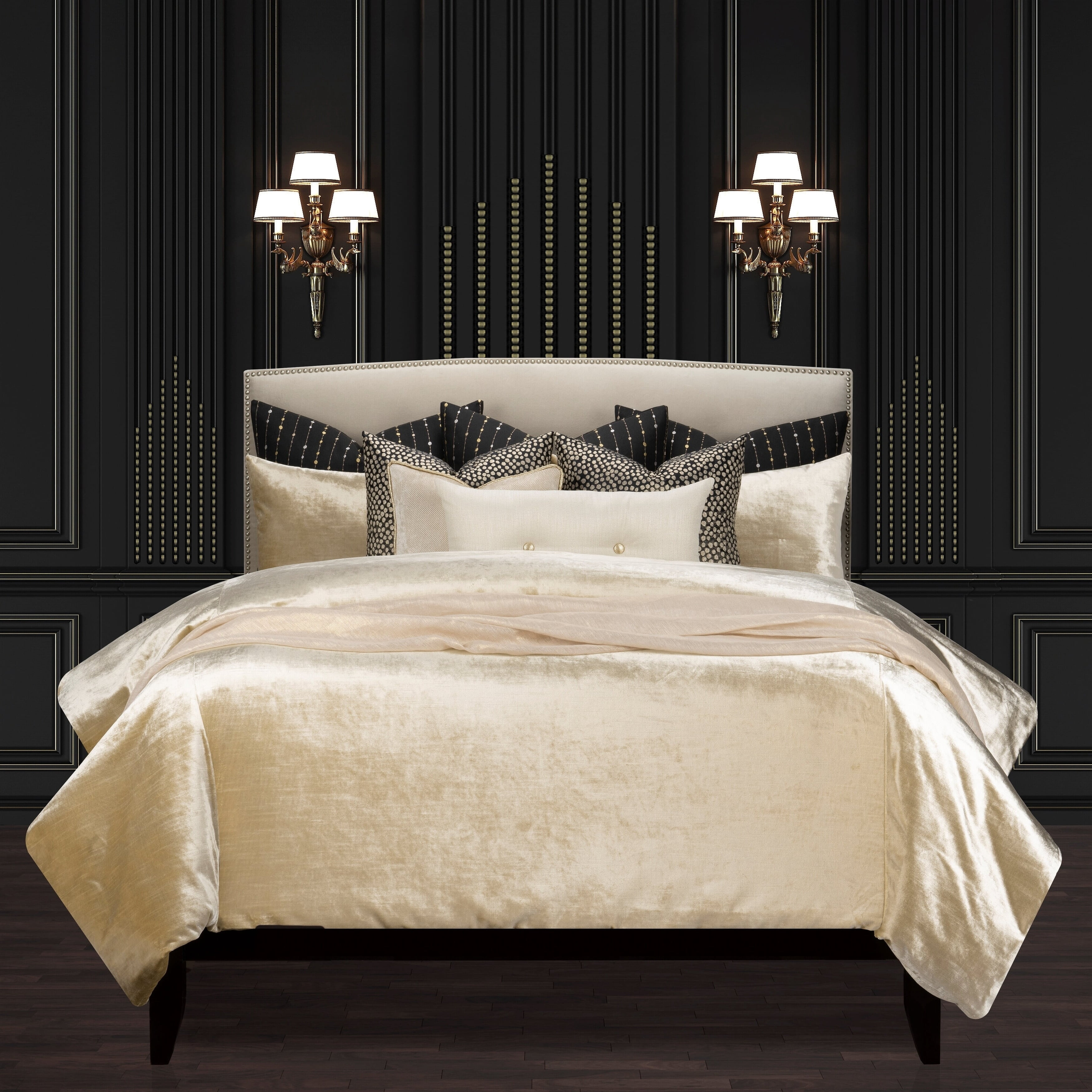 Siscovers Golden Hours Luxury Gold Velvet Supreme Duvet Cover and ...