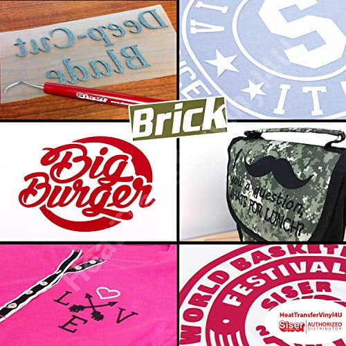 Siser Brick 600 Heat Transfer Vinyl, 19.6" x 15FT Roll (Black - HEX ...