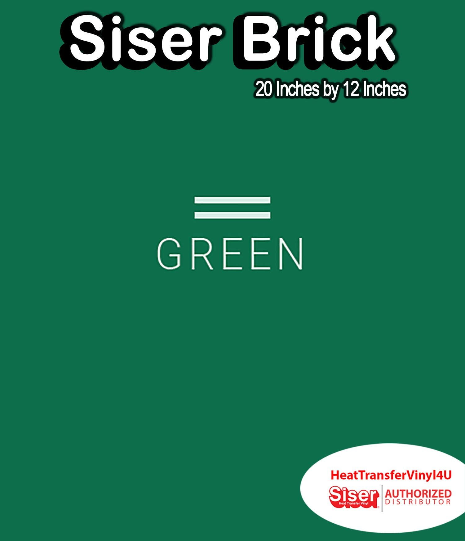 Siser Brick 600 Heat Transfer Vinyl, 19.6" x 1FT Sheet Green - HEX ...