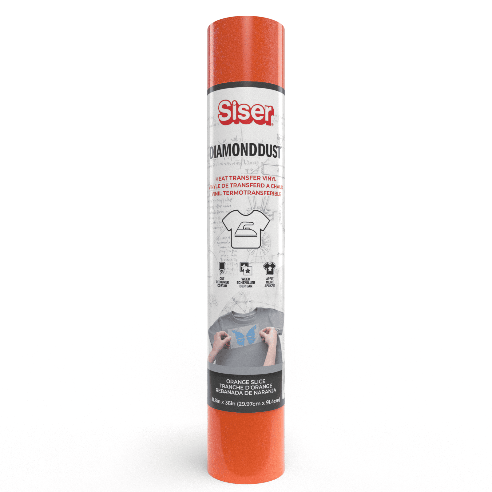 Siser® DiamondDust™ Heat Transfer Vinyl Orange Slice, 11.8" x 36" Roll ...