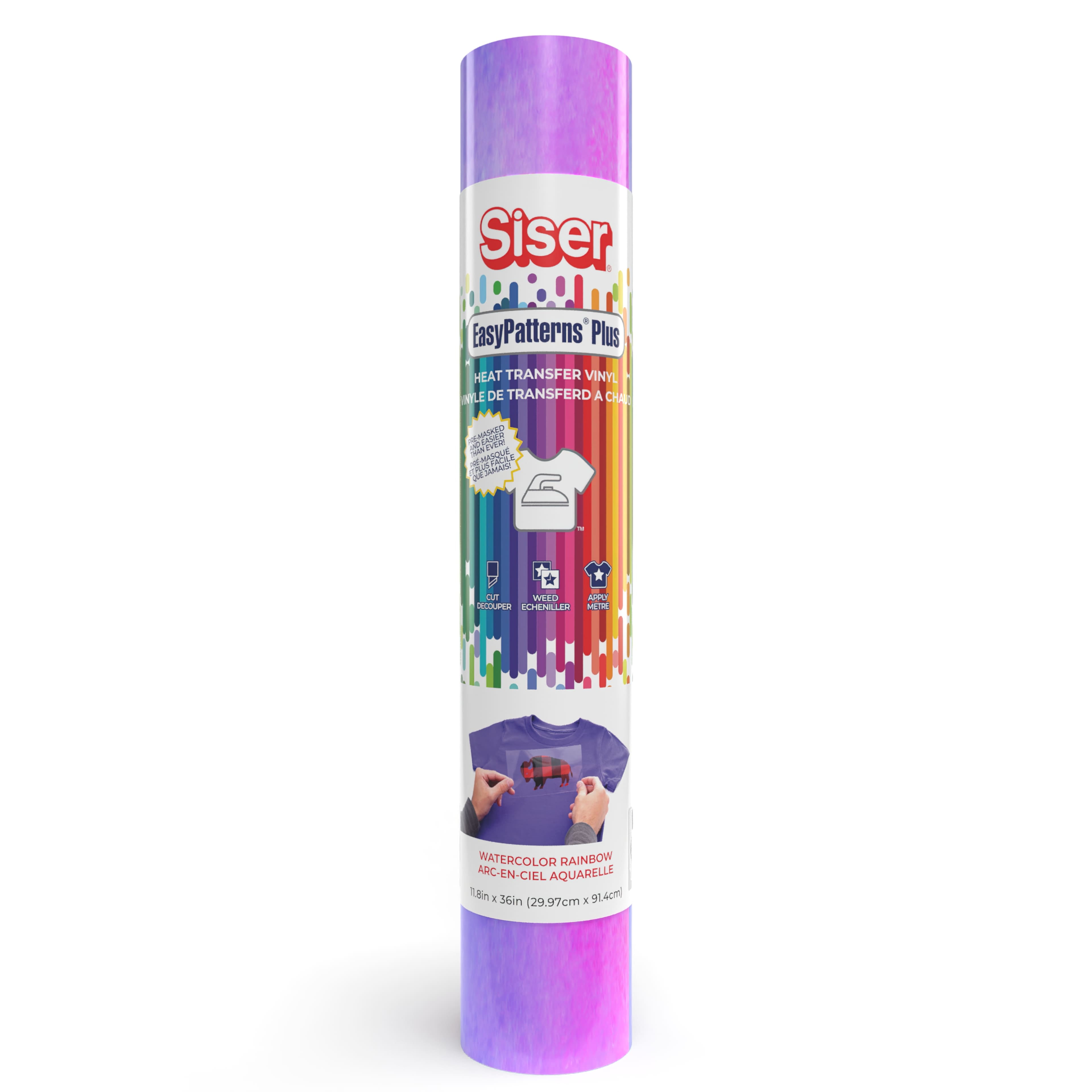 Siser EasyPatterns Plus Watercolor Rainbow Heat Transfer Vinyl 36in ...