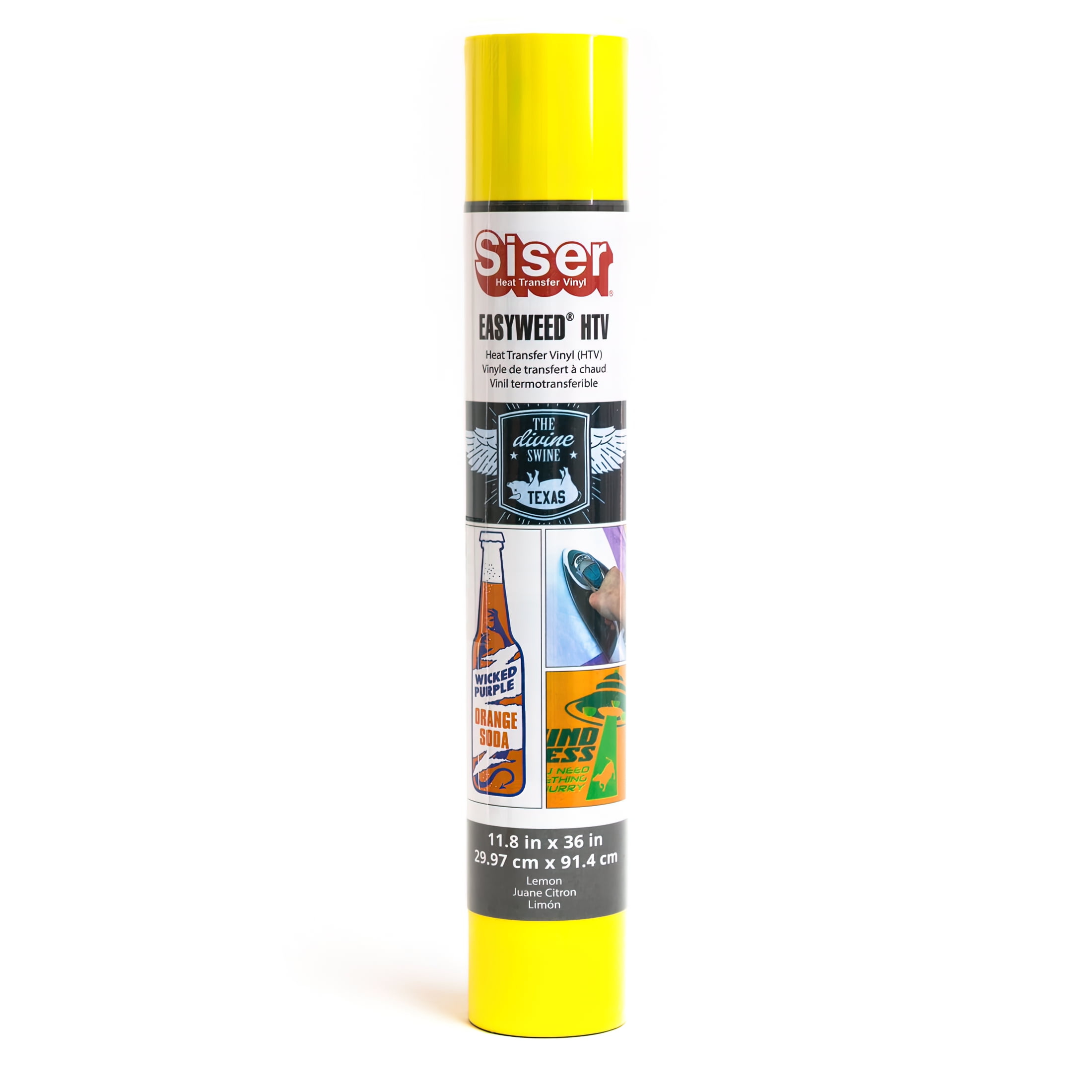 Siser EasyWeed Heat Transfer Vinyl, Lemon Yellow, 11.8x36in, for Cotton ...