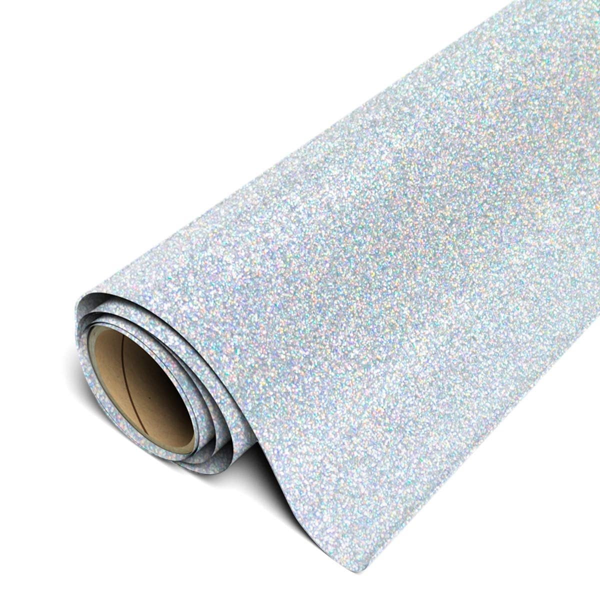 Siser Glitter HTV 12"x3ft Roll Silver Confetti Iron on Heat Transfer ...