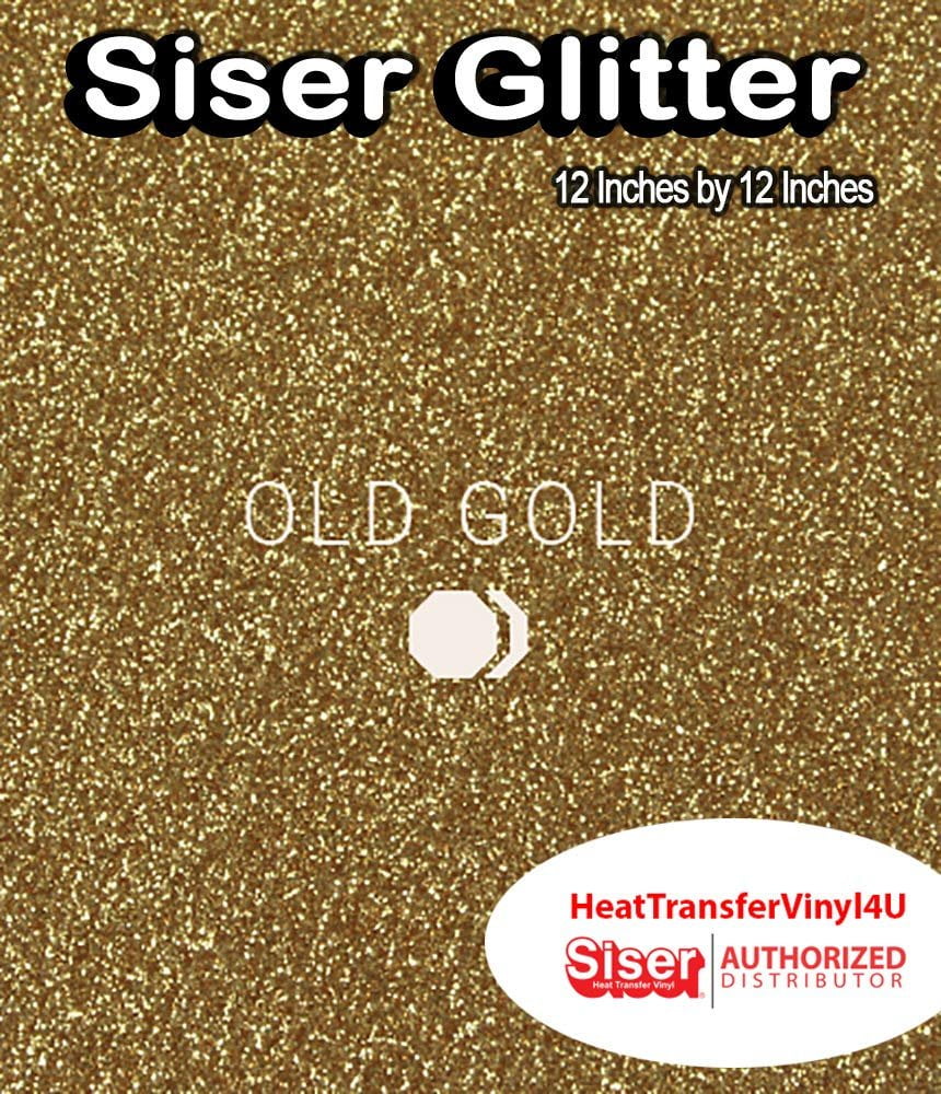 Siser Glitter HTV 20" x 12" Sheet - Iron on Heat Transfer Vinyl Old ...