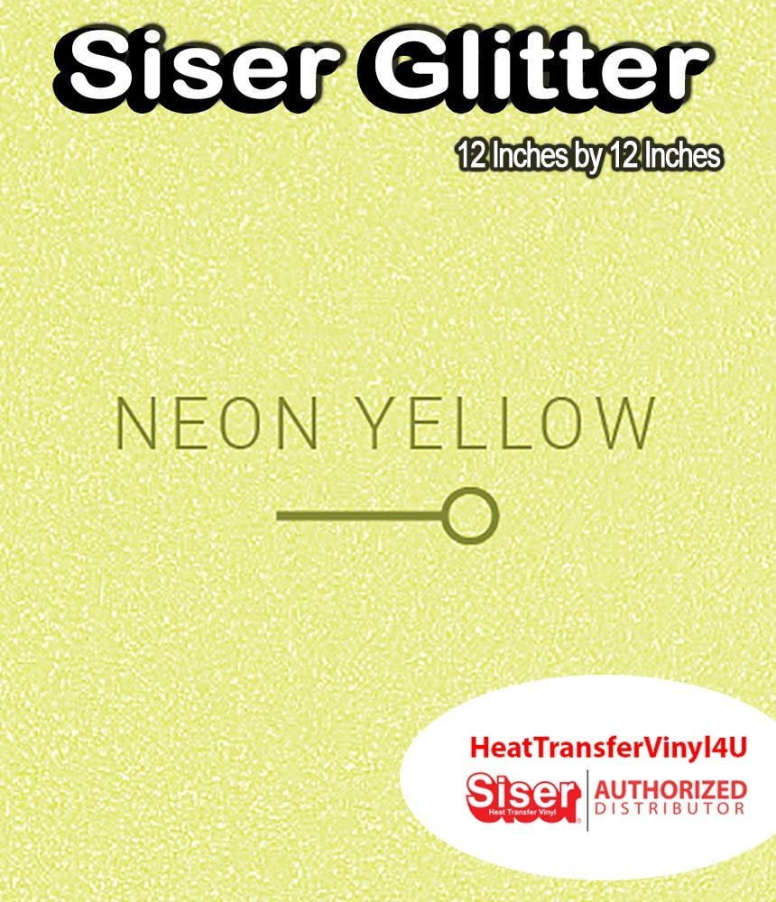 Siser Glitter Iron On Heat Transfer Vinyl 12 Inches by 12 Inches Neon ...