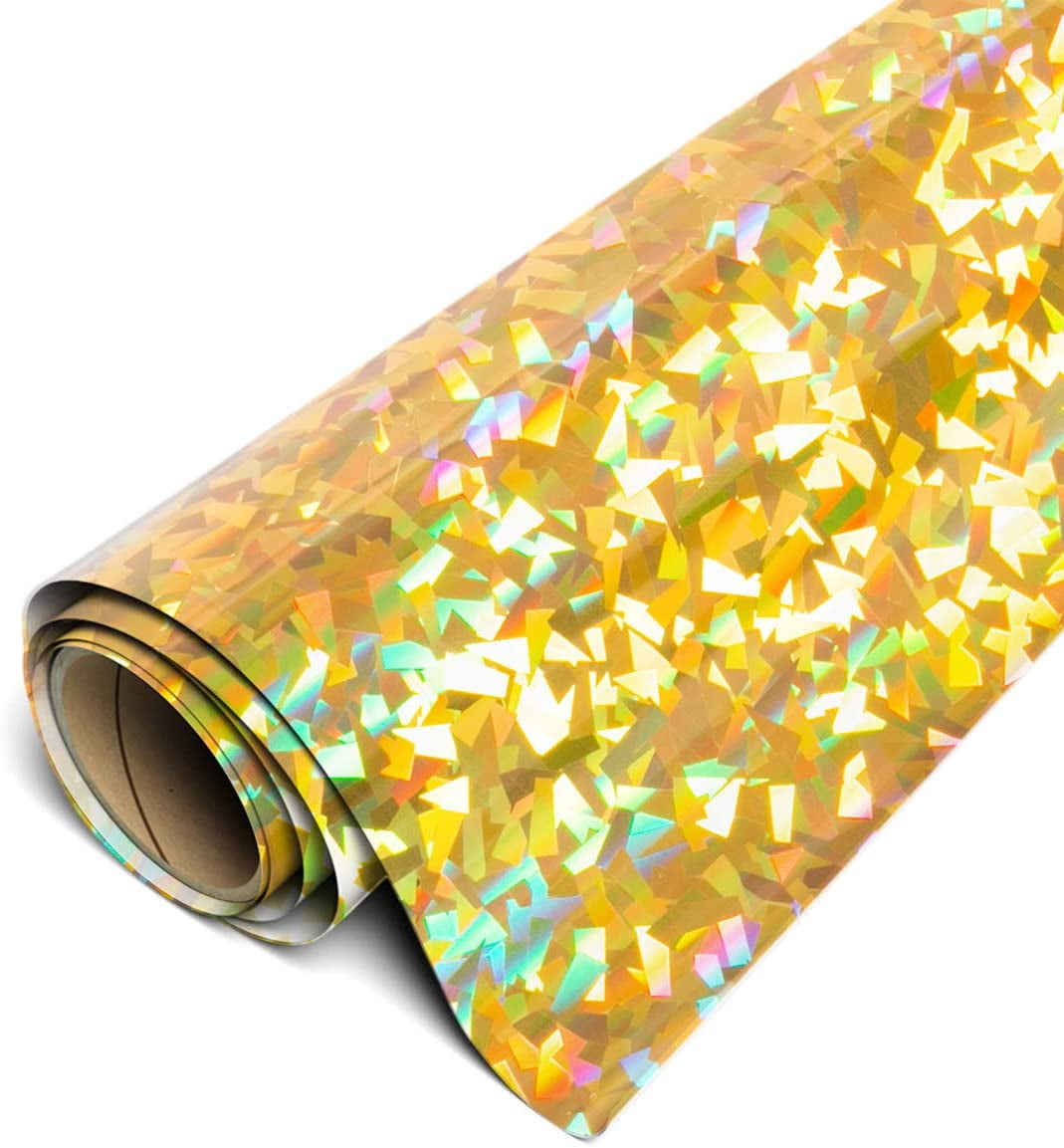 Siser Holographic HTV Iron On Heat Transfer Vinyl 20" x 3ft Roll - Gold ...