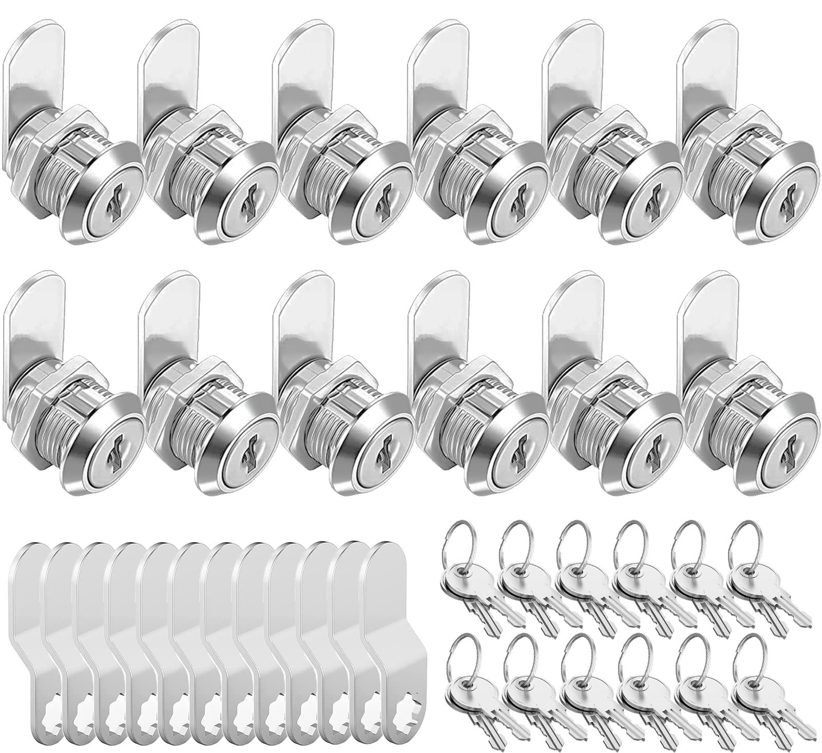 Sissinda 5/8'' Keyed Alike Cabinet Locks with Keys, 12 Packs ...