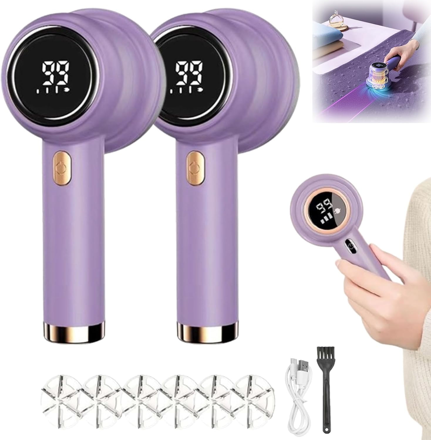 Sissty Rechargeable Fabric Shaver for Clothing, Couch Shaver, Clothes ...